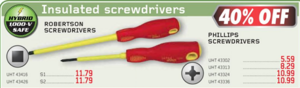 40% Off Insulated Screwdrivers - Redwater NAPA Auto Parts Store in ...