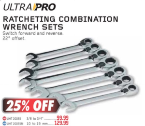 25% Off Ratcheting Combination Wrench Sets - Redwater NAPA Auto Parts ...